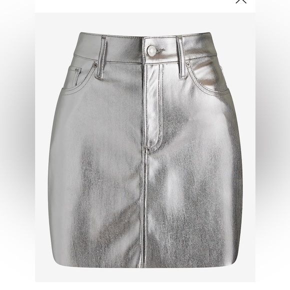 Express | Skirts | Nwt Express Silver Metallic Skirt | Poshmark
